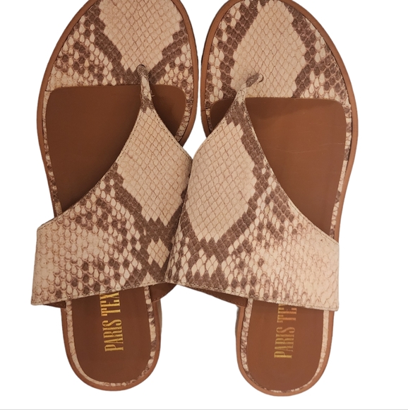 Paris Texas | Shoes | New Paris Texas Snake Print Thong Flat Sandals ...